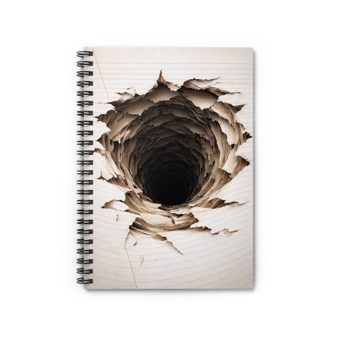 Torn Paper Hole Spiral Notebook | Ruled Journal, Optical Illusion Cover ...