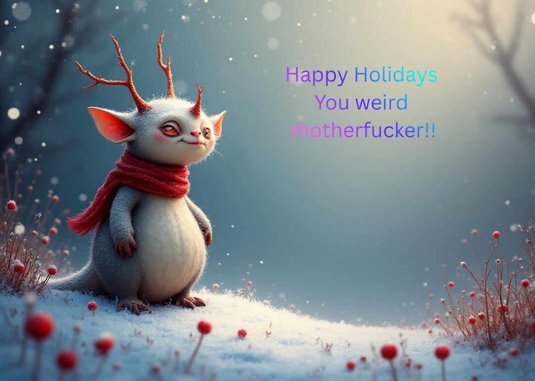 Happy Holidays You Weird Motherf*er Funny Christmas Card | Cute ...