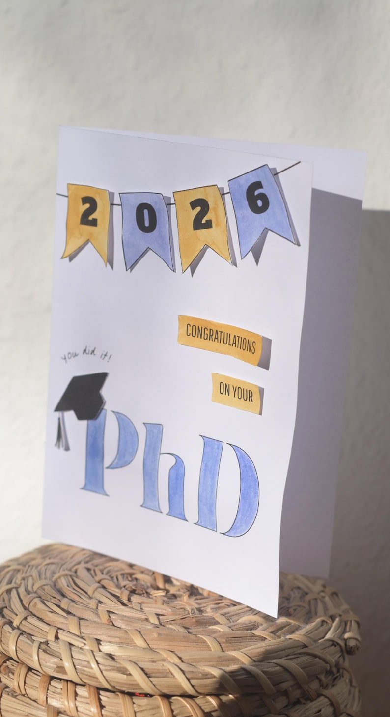 DIY Phd Congratulations Card Template – DIY Greeting Card for Doctoral ...