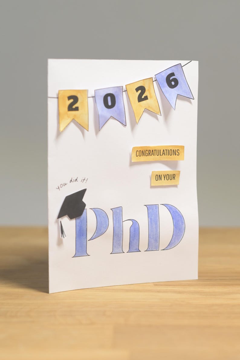 DIY Phd Congratulations Card Template – DIY Greeting Card for Doctoral ...