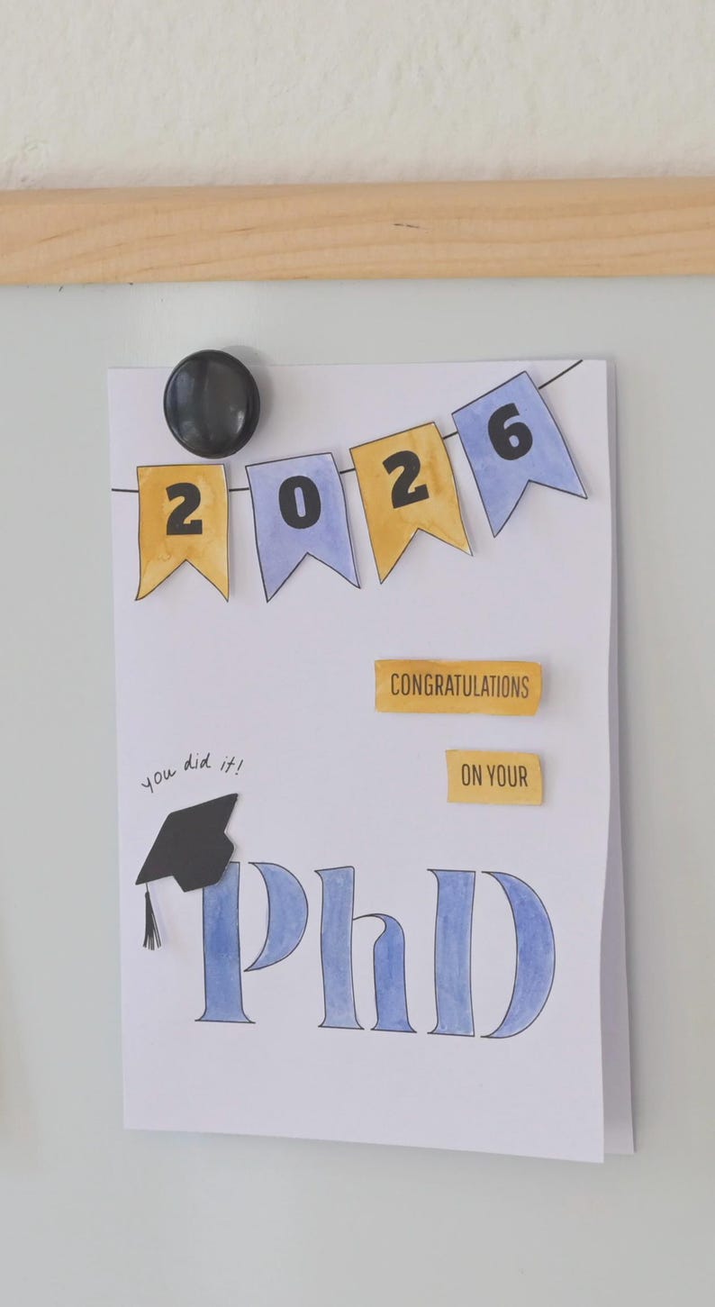 DIY Phd Congratulations Card Template – DIY Greeting Card for Doctoral ...