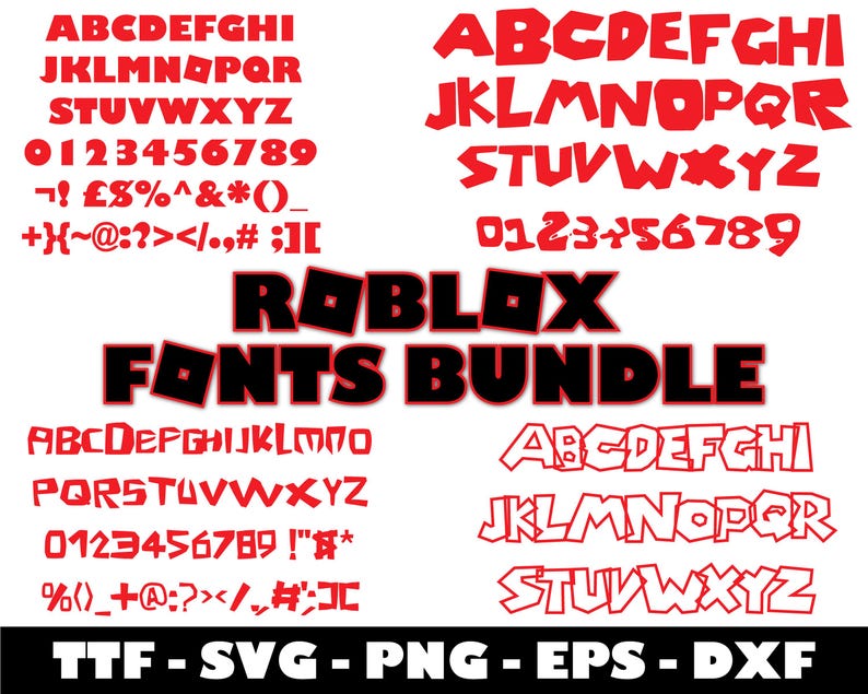 Roblox SVG Font Bundle, Roblox Svg, Roblox Png, Roblox Style Fonts for ...