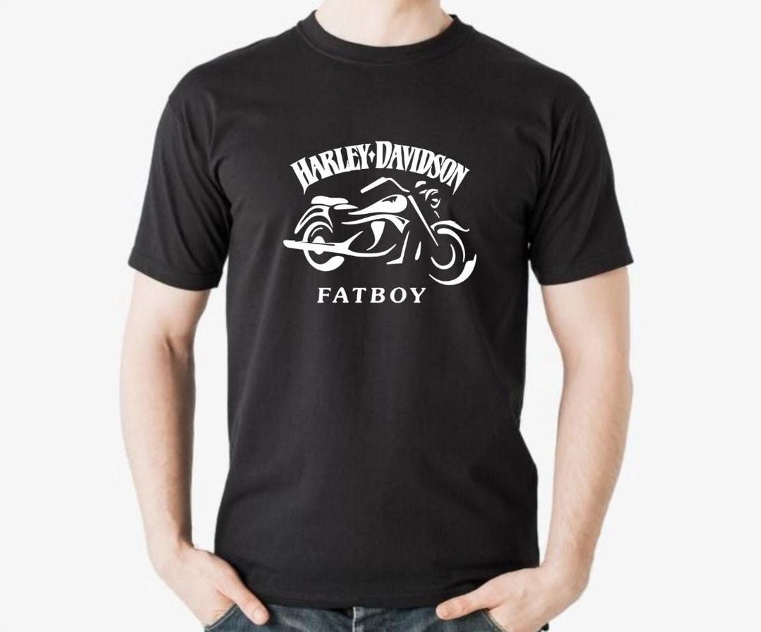 Custom Harley Davidson Inspired Vintage FATBOY T-shirt UK Sizes Not US ...