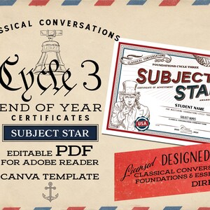 CC Cycle 3 EOY Certificates Subject Star Classical Conversations End of ...