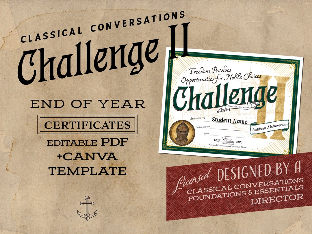 CC Challenge II End of Year Certificates of Achievement CC Challenge 2 ...