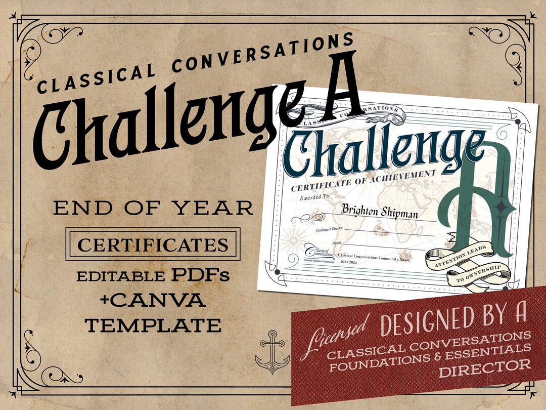 CC Challenge A End of Year Certificates of Achievement - Etsy