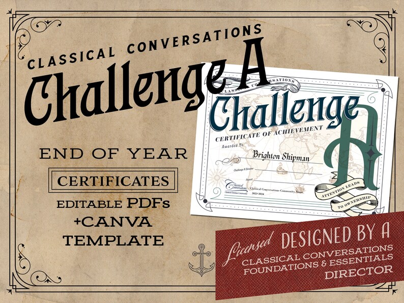 CC Challenge A End of Year Certificates of Achievement - Etsy