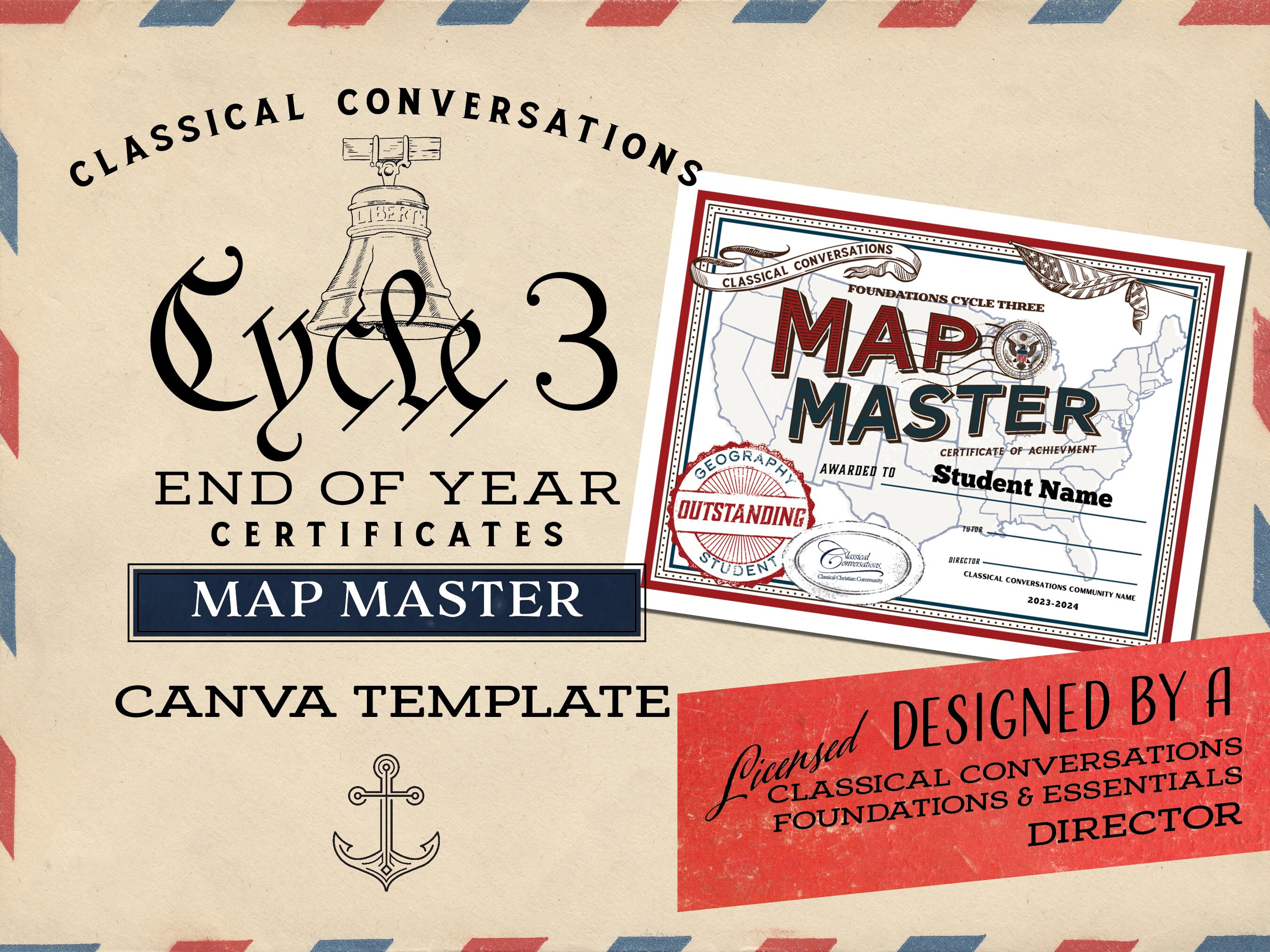 CC Cycle 3 EOY Certificates Map Master Classical Conversations End of ...