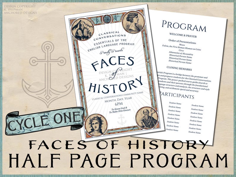 CC Cycle 1 Essentials Faces of History Program and Invitation Pack - Etsy