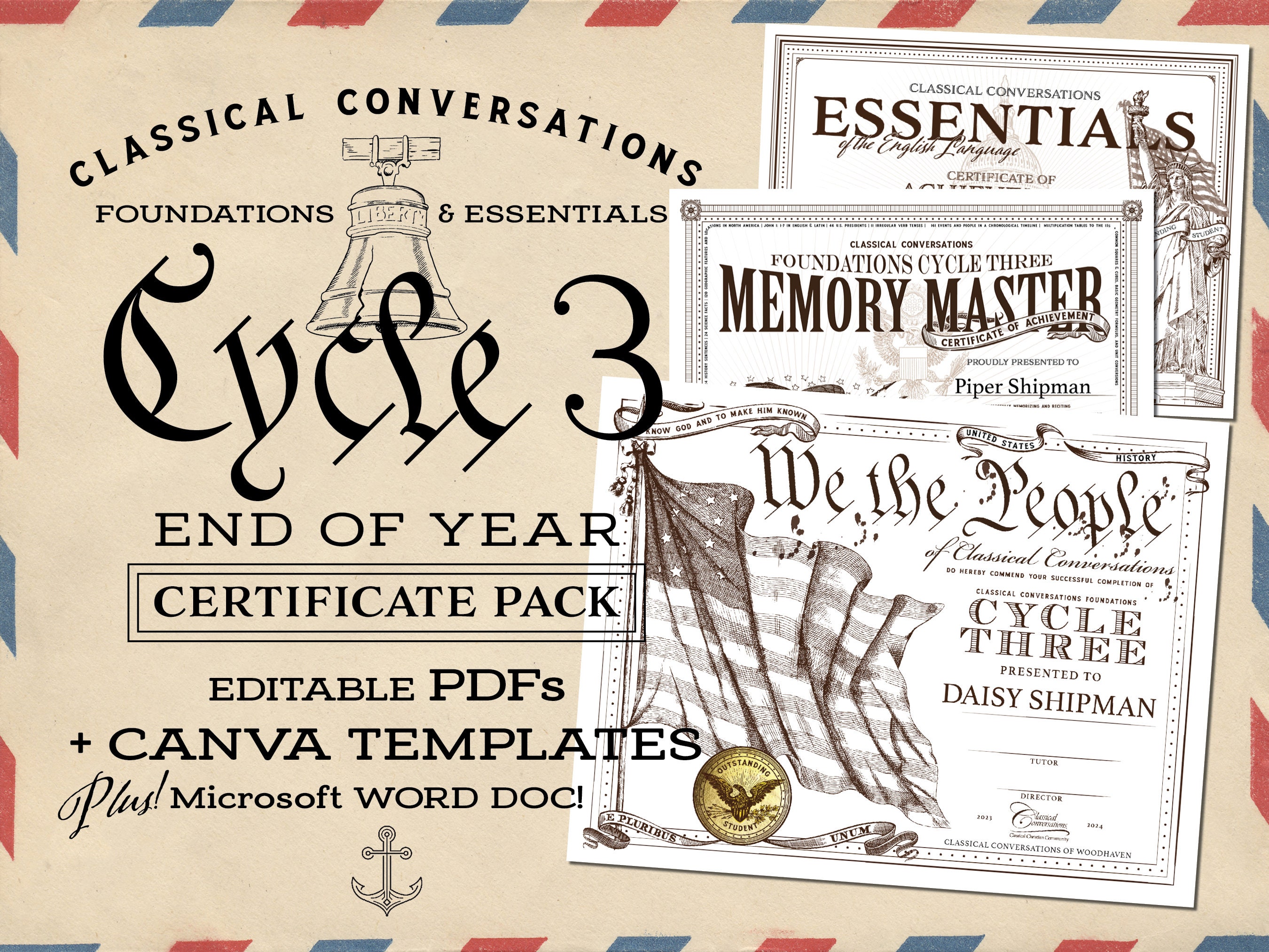 CC Cycle 3 EOY Certificate Pack Classical Conversations End of Year ...