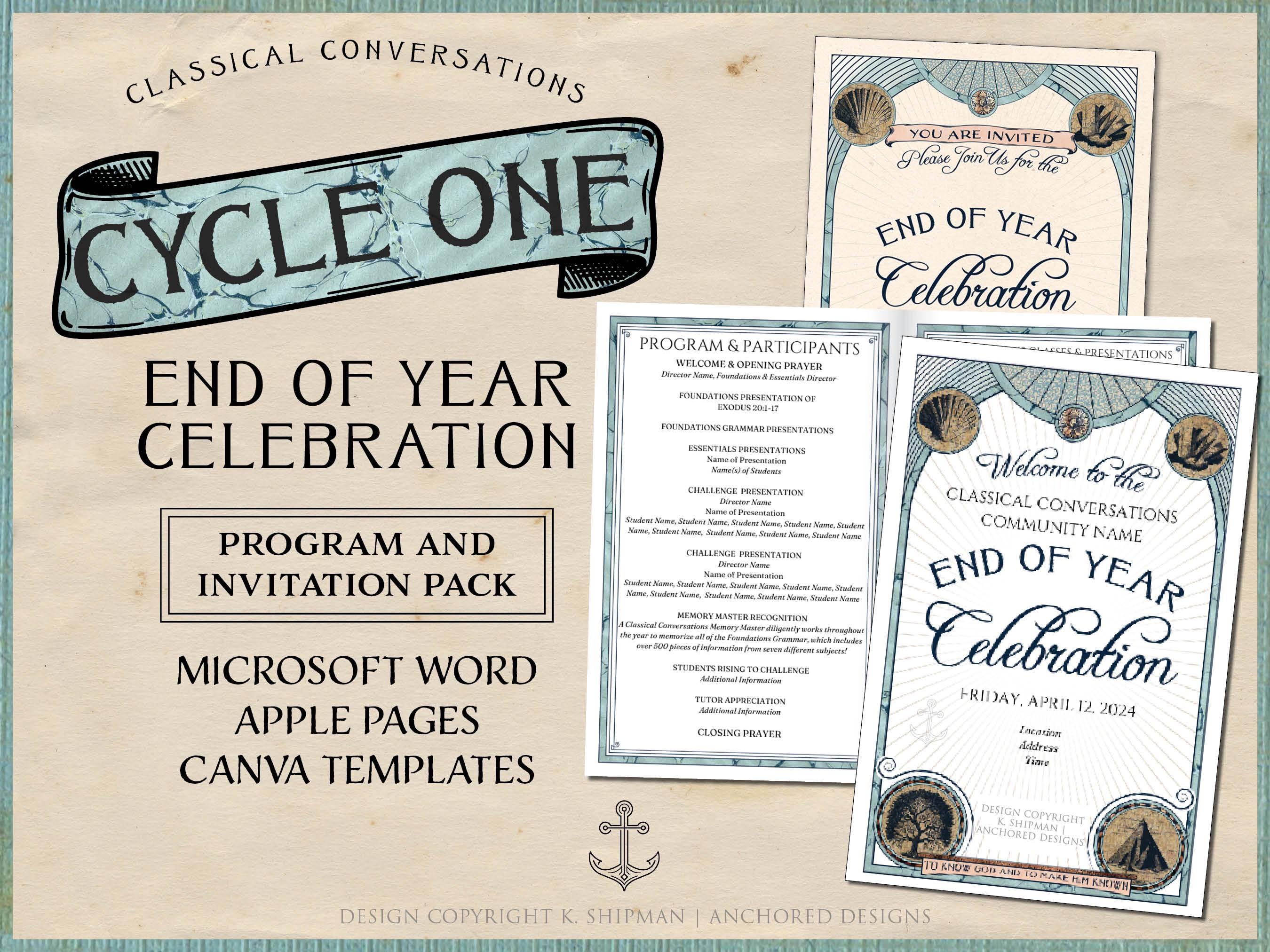 CC Cycle 1 End of Year Celebration Invitation & Program (digital ...