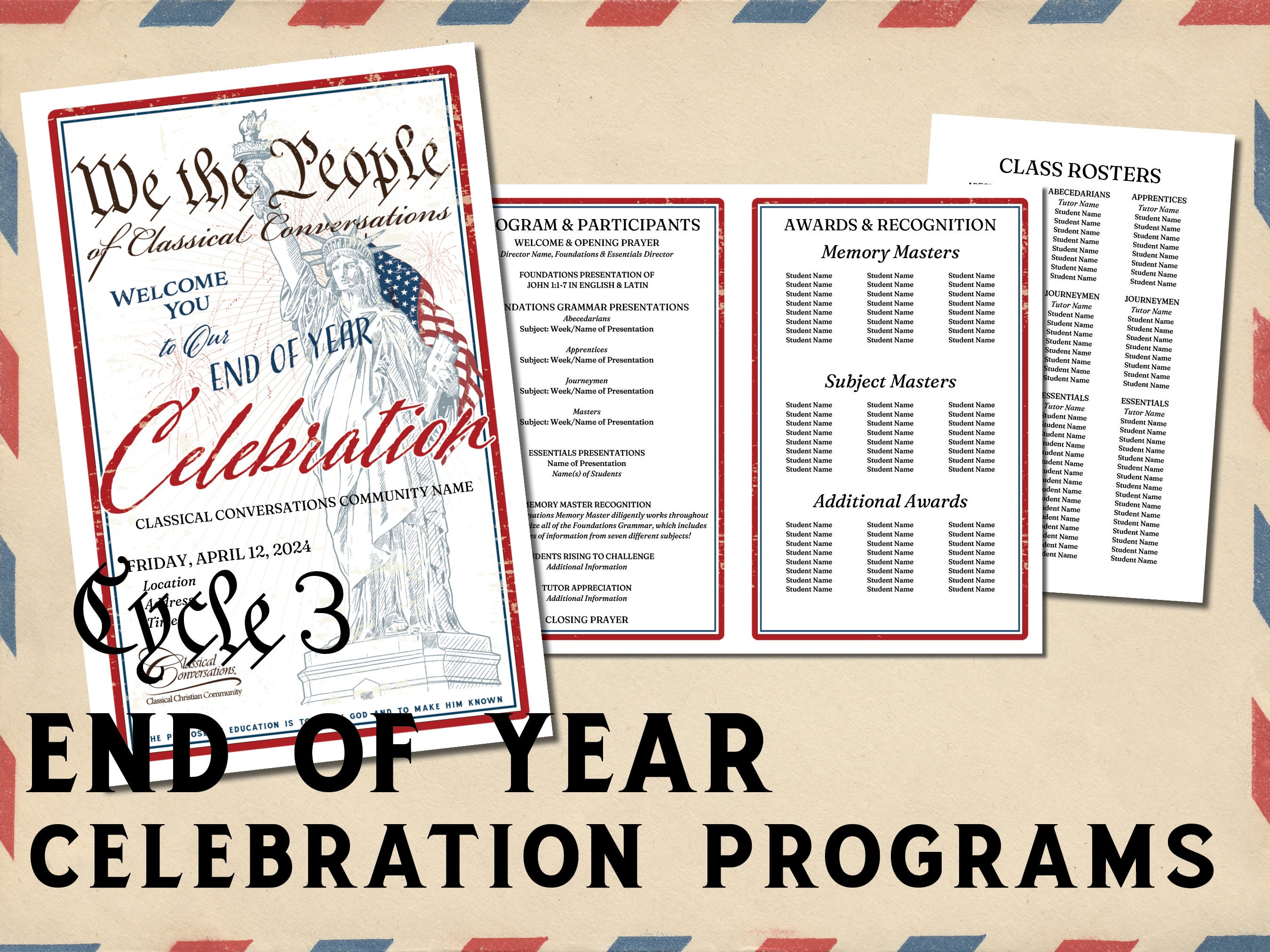 CC Cycle 3 EOY Celebration Program and Invitation Pack - Etsy