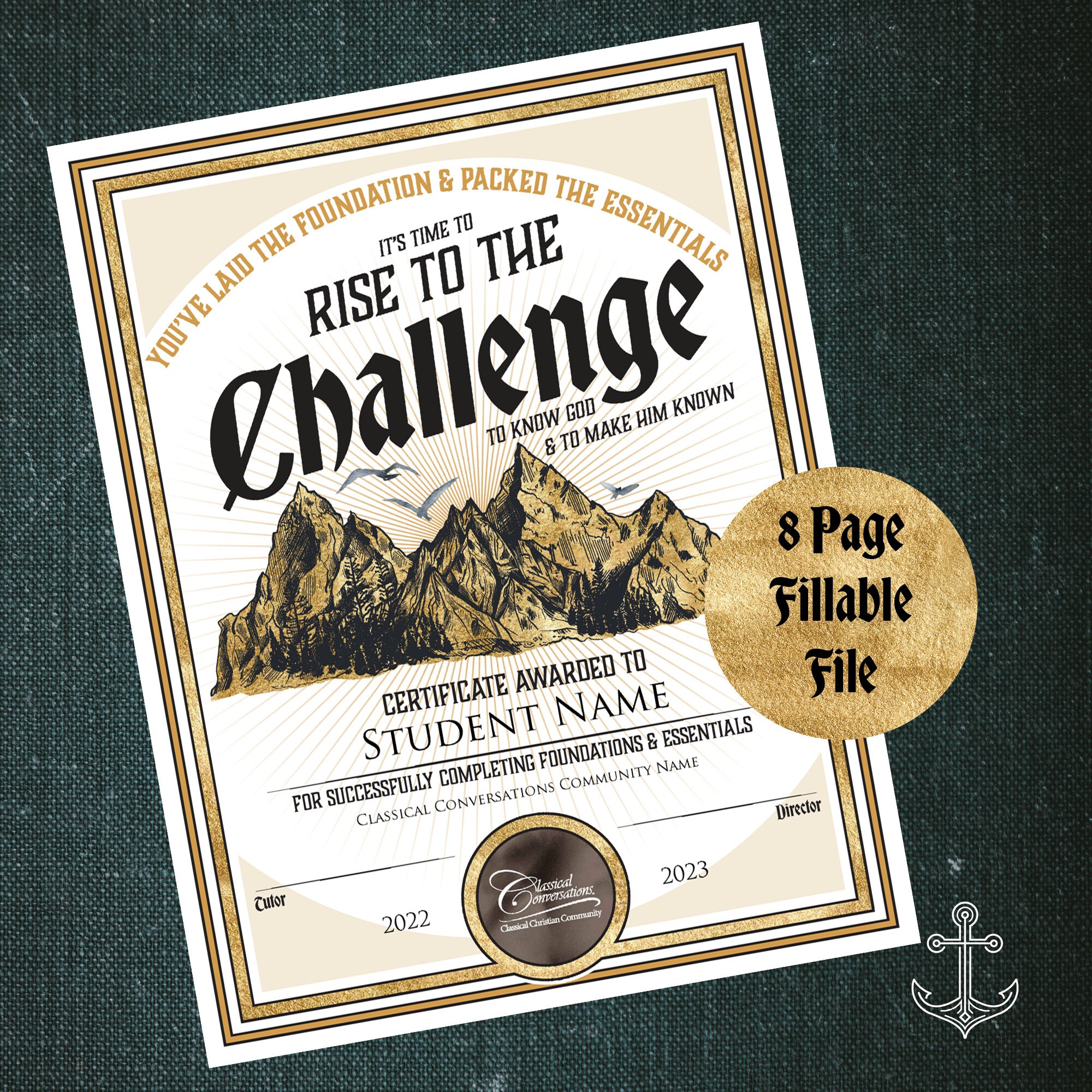 CC Rising to Challenge EOY Certificates - Etsy