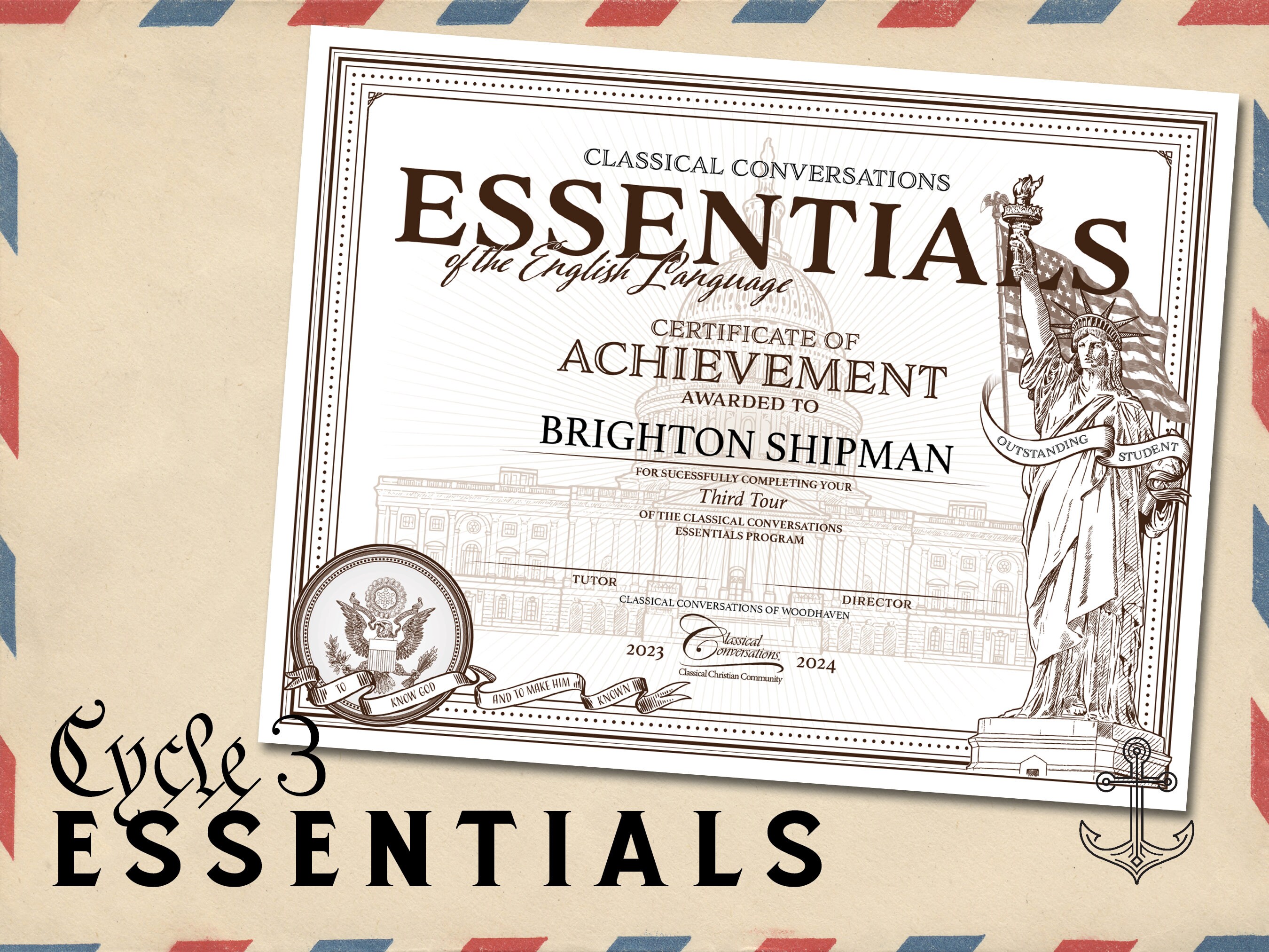 CC Cycle 3 EOY Certificate Pack Classical Conversations End of Year ...