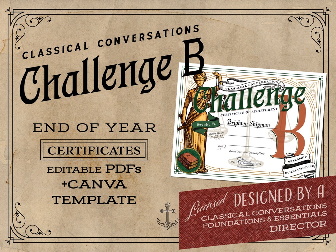 CC Challenge B End of Year Certificates of Achievement - Etsy