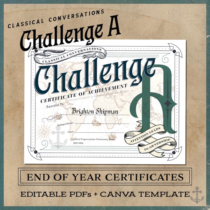 CC Challenge A End of Year Certificates of Achievement - Etsy