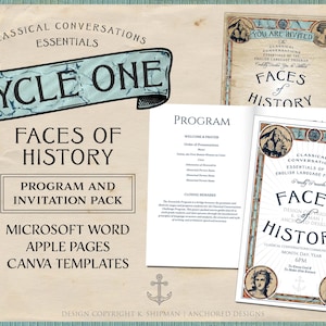 CC Cycle 1 Essentials Faces of History Program and Invitation Pack - Etsy