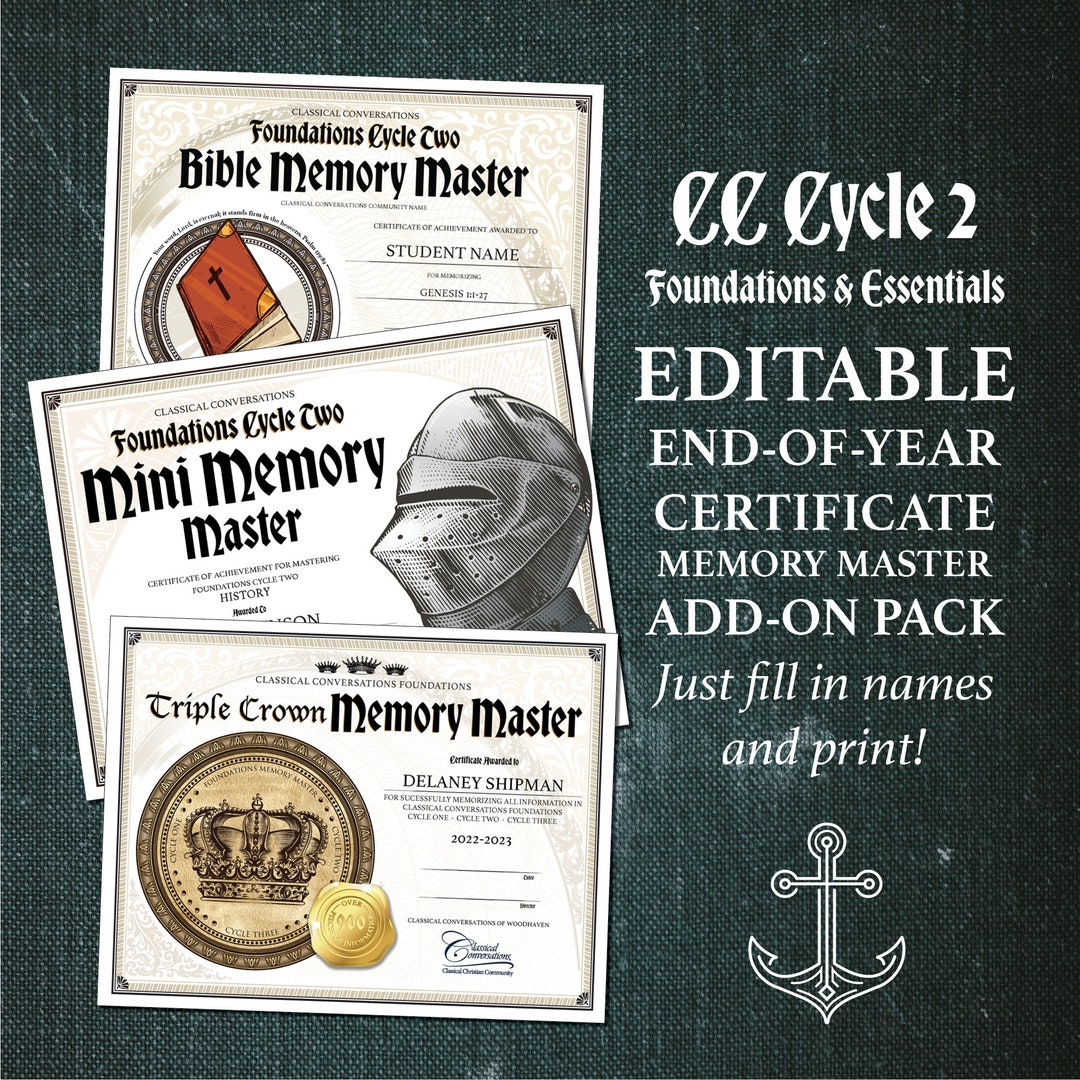 CC Cycle 2 Foundations EOY Certificate Add-on Pack - Etsy
