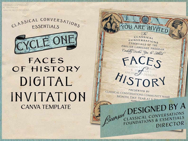 CC Cycle 1 Essentials Faces of History Program and Invitation Pack - Etsy