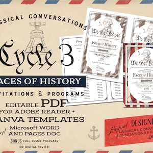 CC Cycle 3 Faces of History Program and Invitation Pack - Etsy