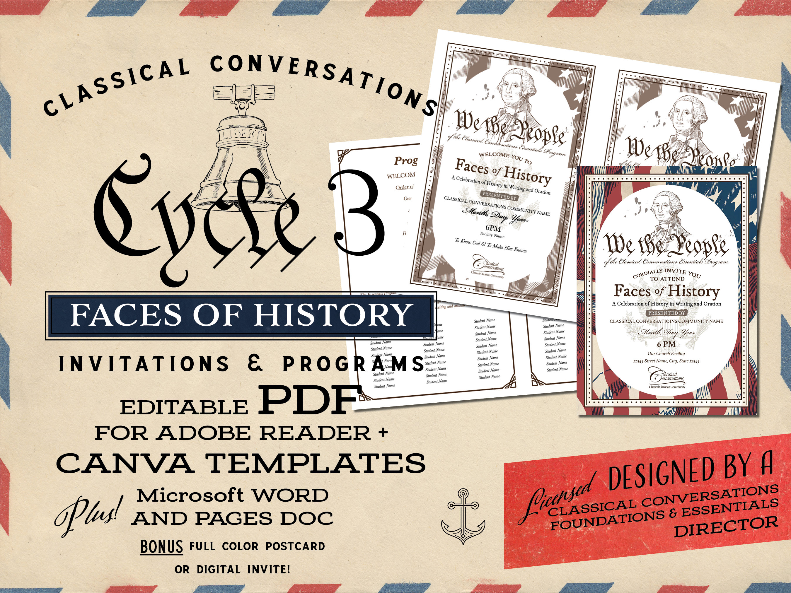 CC Cycle 3 Faces of History Program and Invitation Pack - Etsy