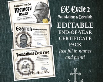 CC Cycle 2 Foundations EOY Certificate Add-on Pack - Etsy