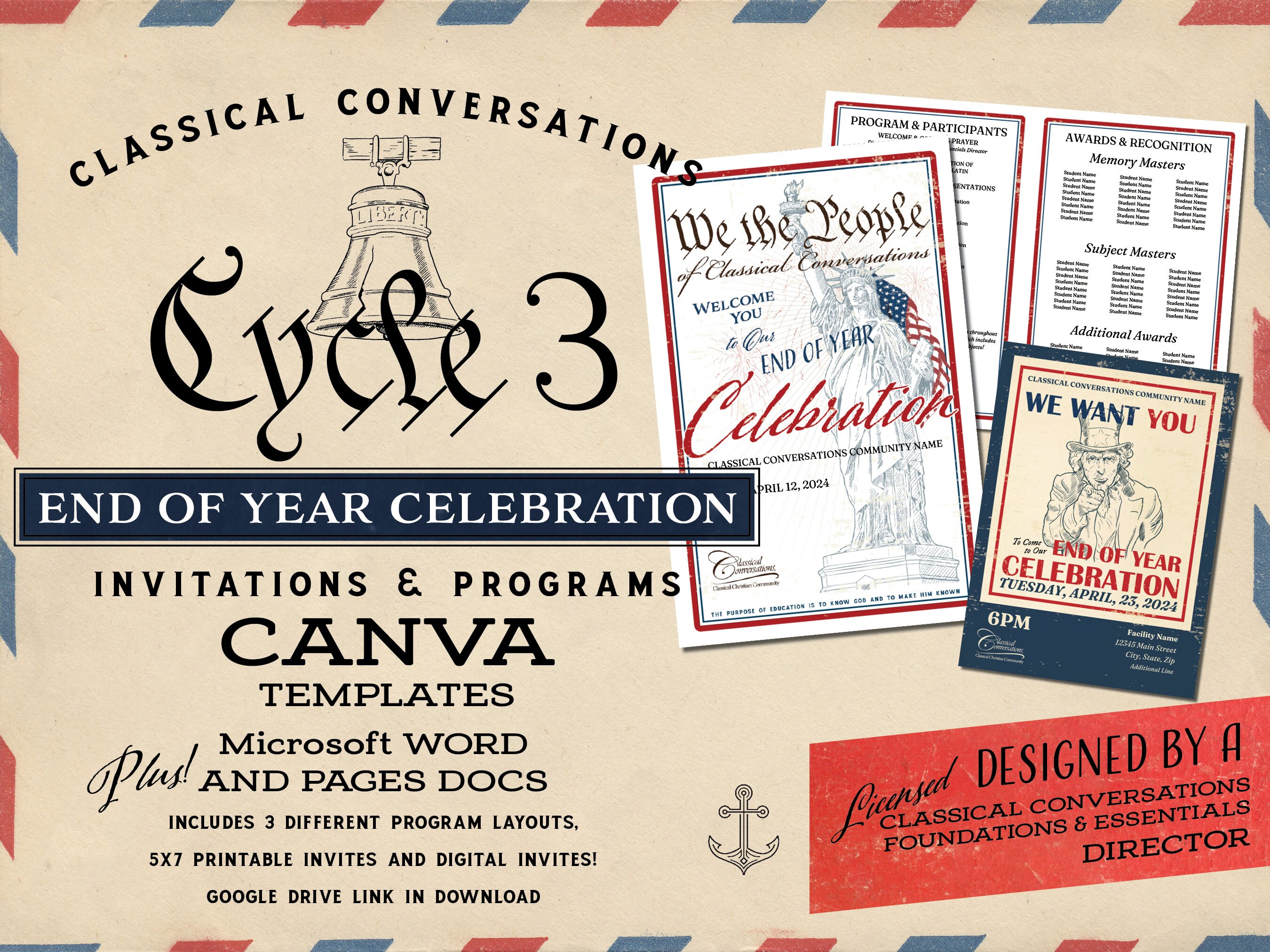 CC Cycle 3 EOY Celebration Program and Invitation Pack - Etsy