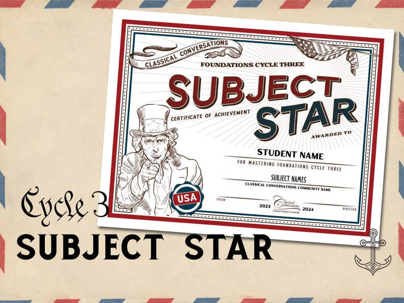 CC Cycle 3 EOY Certificates Subject Star Classical Conversations End of ...