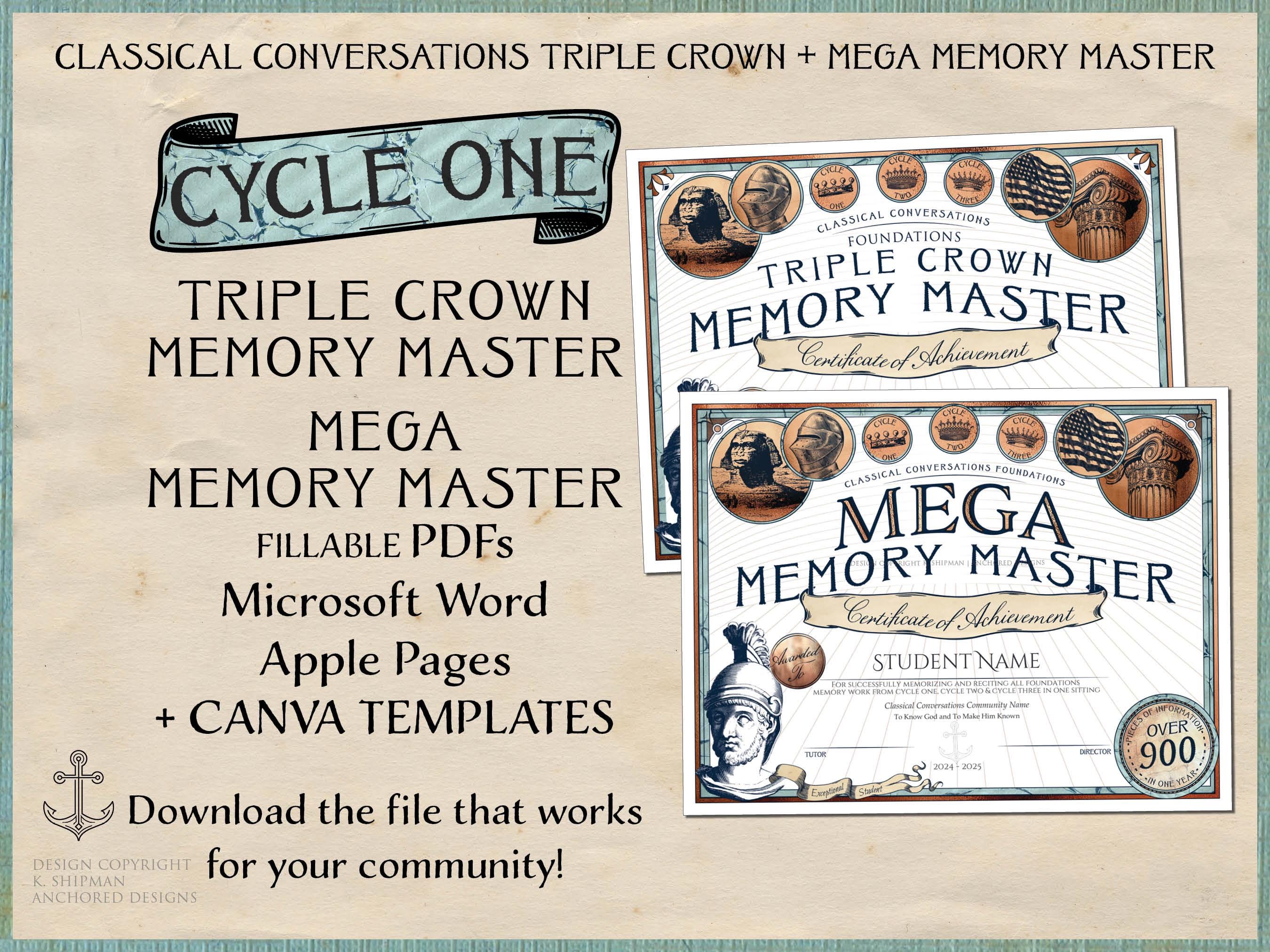 CC Cycle 1 EOY Certificates | Triple Crown | Mega Memory Master ...