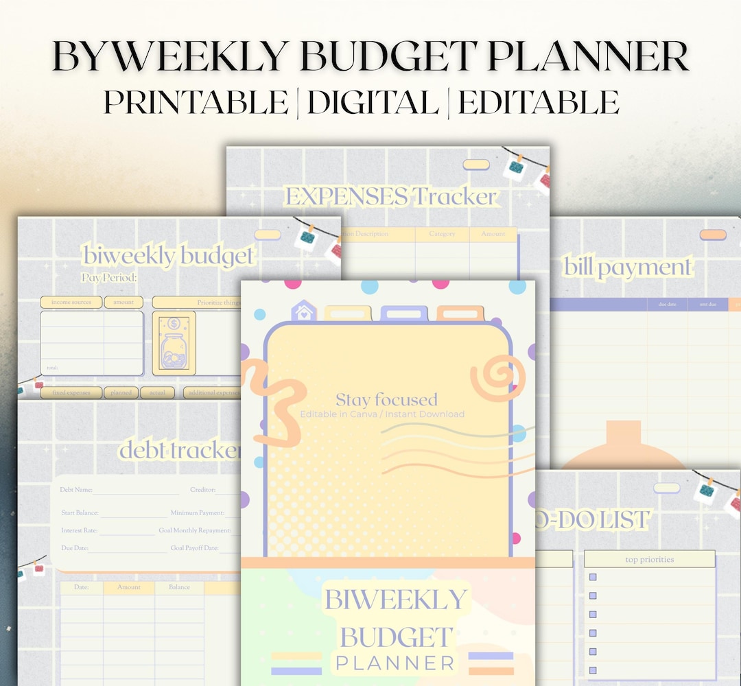 Biweekly Budget Planner | Printable Digital Paycheck Budget | Expense ...