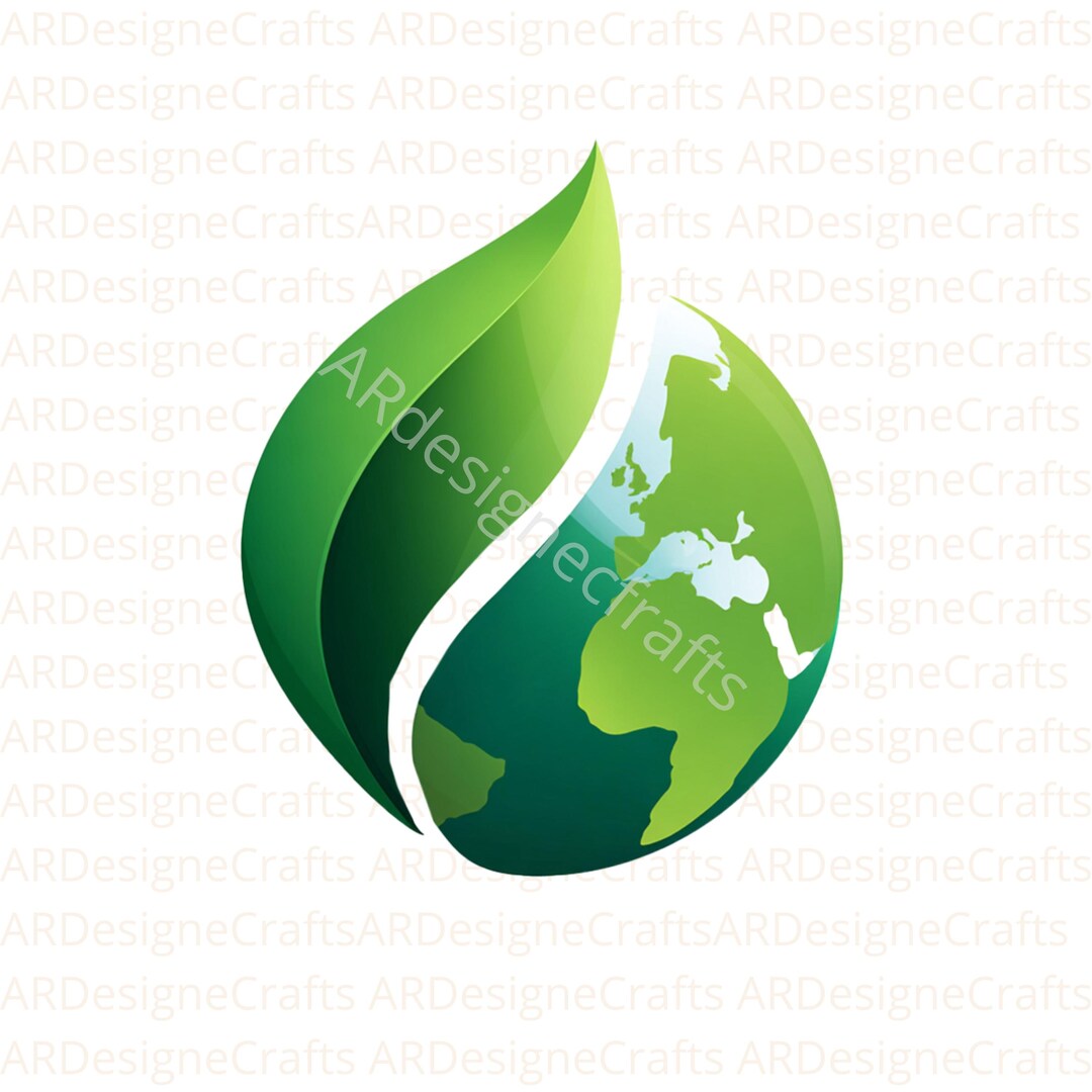 Eco Earth Leaf PNG Green Planet Design for Mugs Tote Bags and T Shirts ...