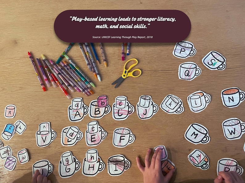 Hot Cocoa Alphabet Matching Game: Hand Drawn Winter Learning Activity ...