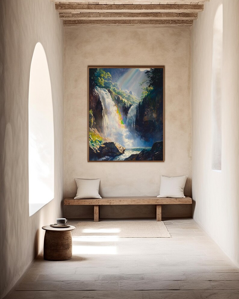 Dramatic Waterfalls Amidst Lush Jungle Cliffs - Moody Tropical ...