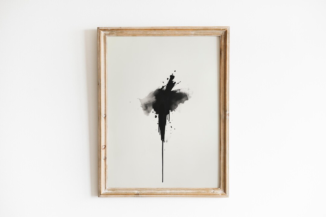 Minimalist Ink Blot Printable Wall Art - Moody Abstract Ink Splatter ...