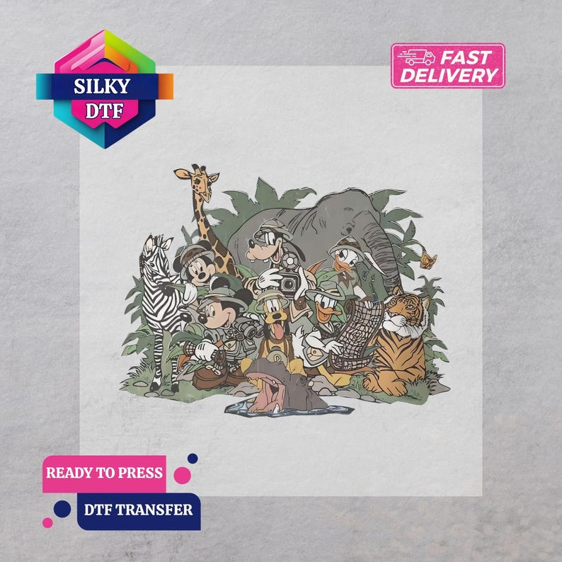 Disney Animal Kingdom DTF Transfer, Mickey and Friends Iron-on Decal ...
