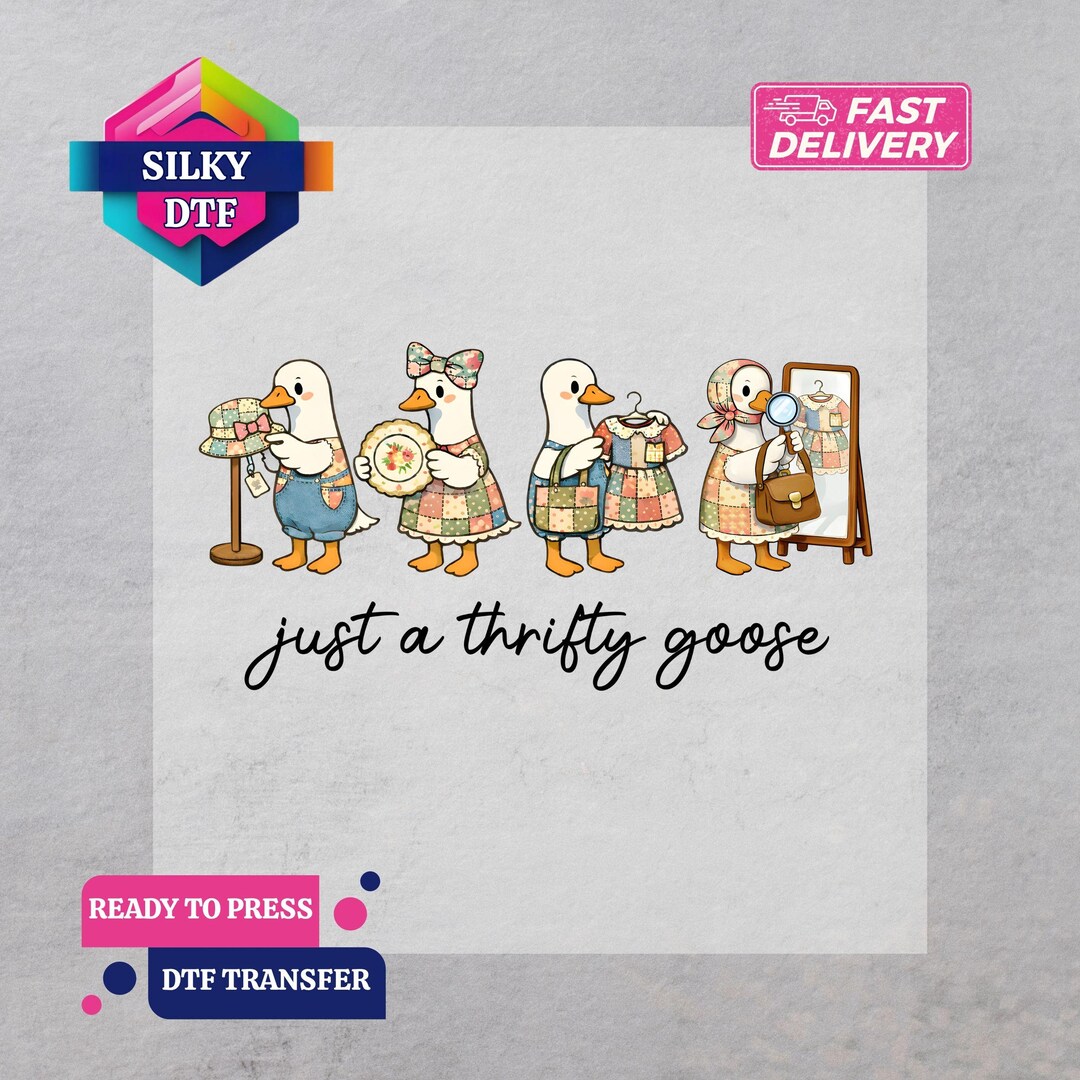 Just a Thrifty Goose DTF Transfer, 90s Grandma Core Inspired Iron-on ...