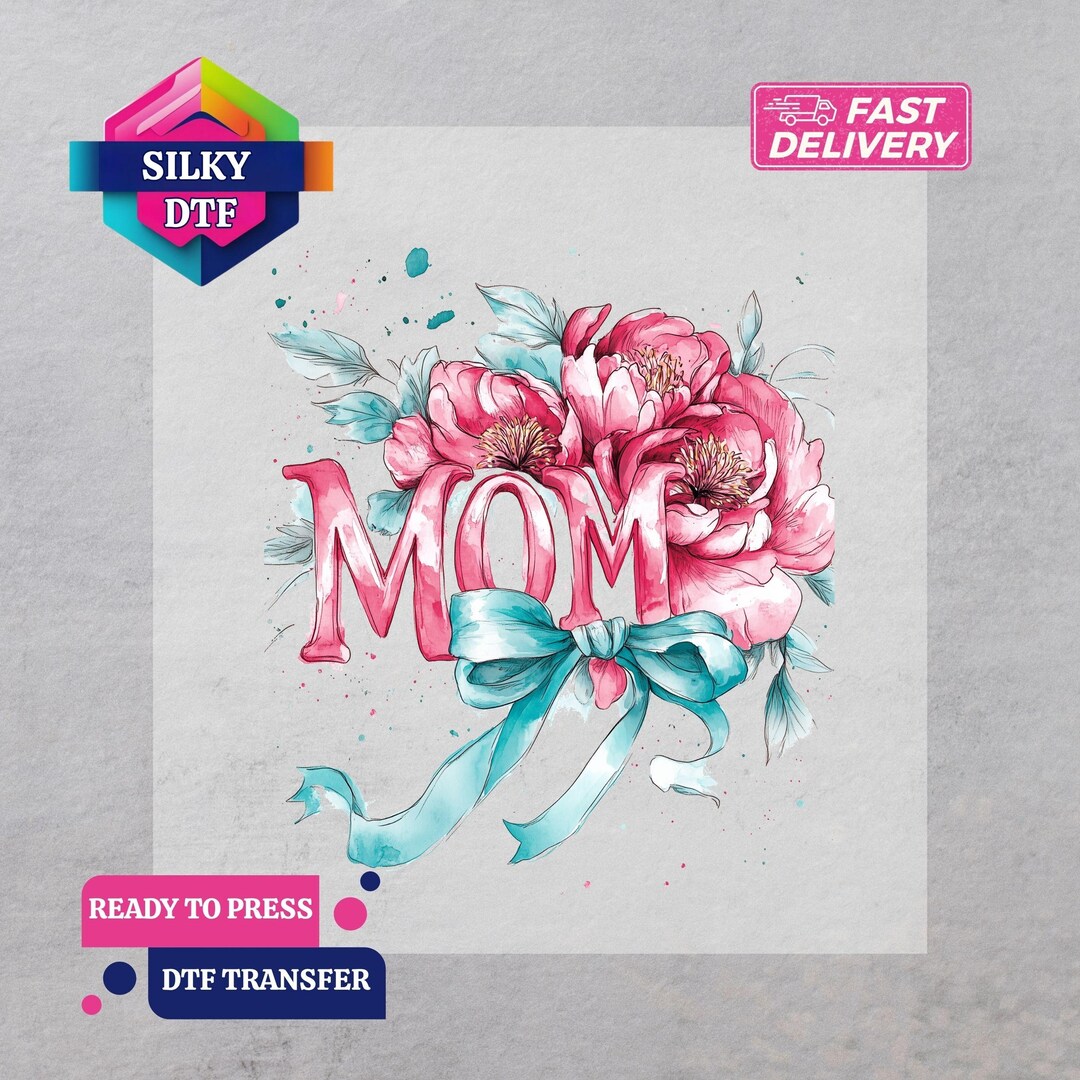Floral Mom Dtf Transfer, Spring Mama Iron-on Decal, Ready for Press ...