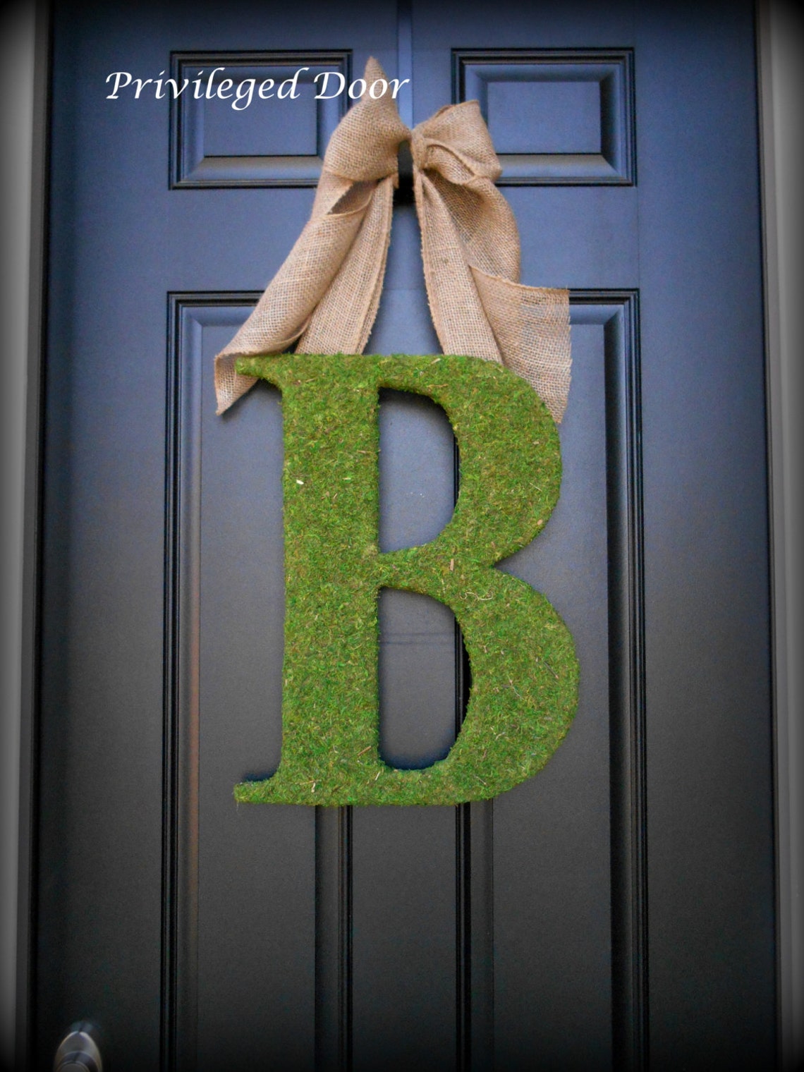 Initial Wreath. Front Door Letter Wreath. Moss Monogram - Etsy