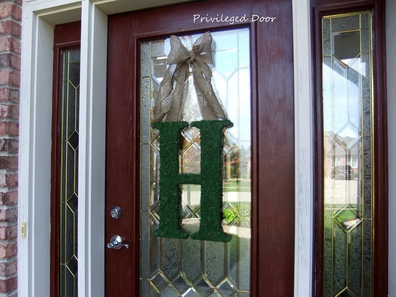 Initial Wreath. Front Door Letter Wreath. Moss Monogram - Etsy