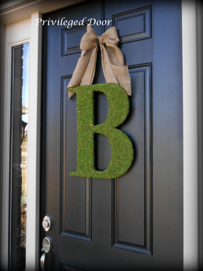 Initial Wreath. Front Door Letter Wreath. Moss Monogram - Etsy