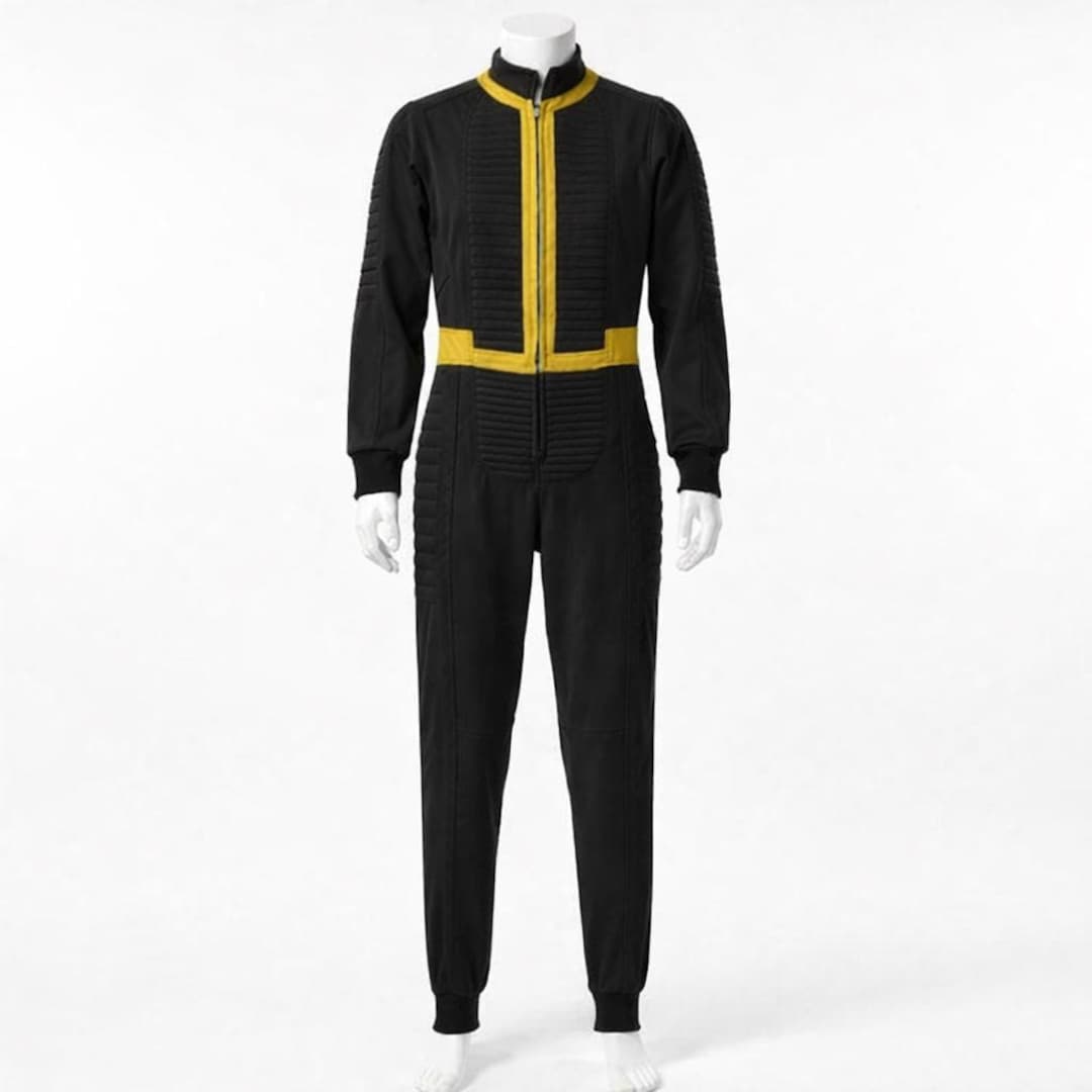 Fallout Inspired Black Vault Suit | Custom Cosplay Jumpsuit With Yellow ...