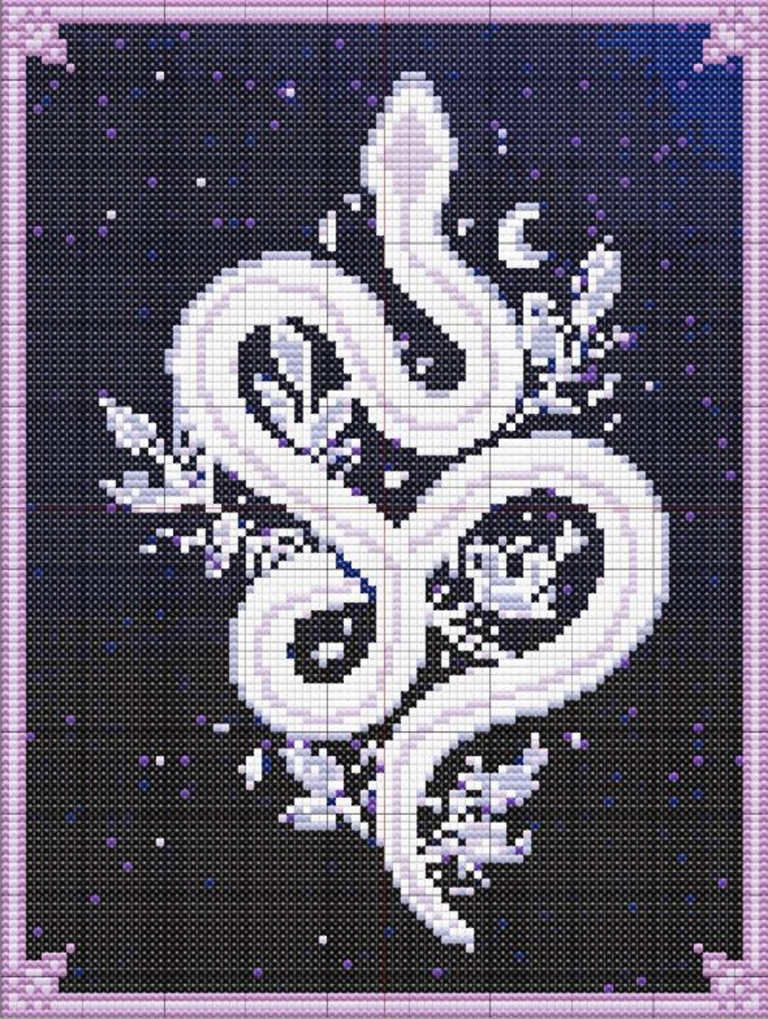 Lunar Serpent Cross Stitch Pattern - Etsy