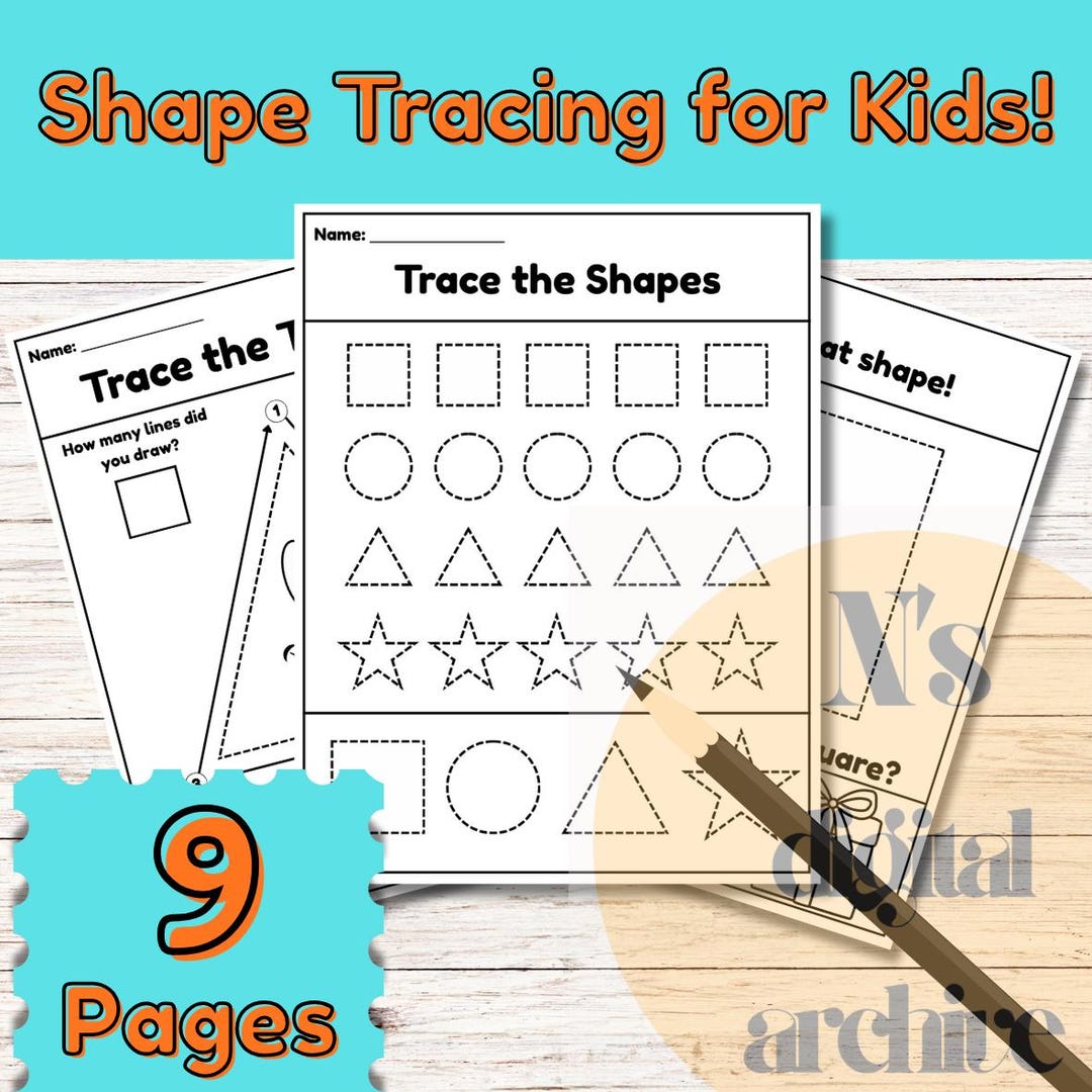 Shape Tracing & Coloring Pages | Preschool Learning (ages 2-4 ...