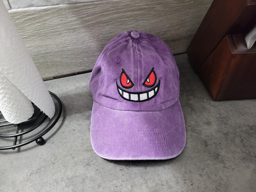 Embroidered Gengar Fave Ball Cap - Washed Denim Look - Etsy