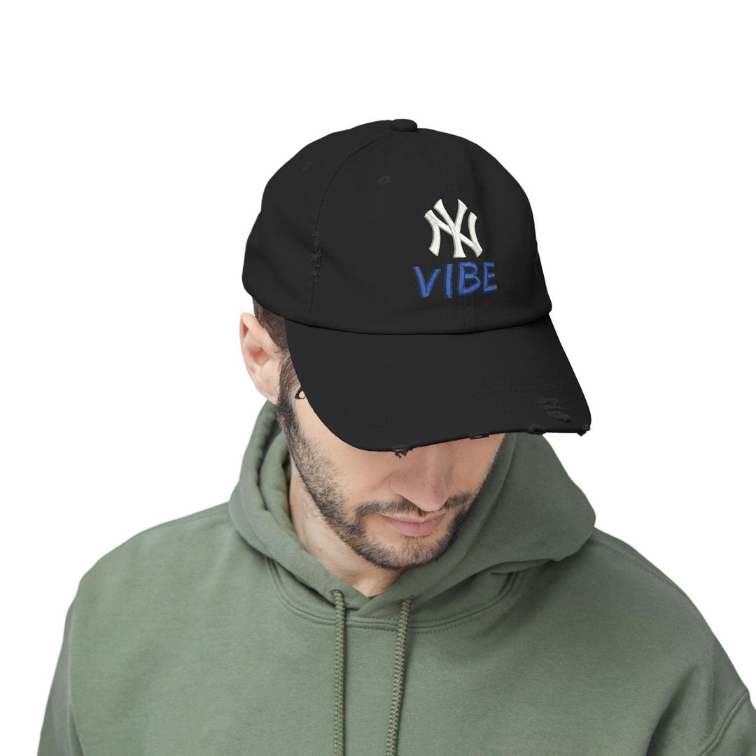 NY Vibe Cap | Distressed Baseball Hat - Etsy