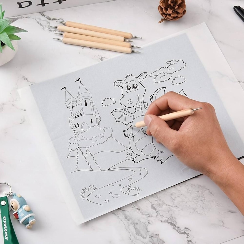 White Tracing Carbon Paper for Embroidery, 210 X 330 Mm - Etsy