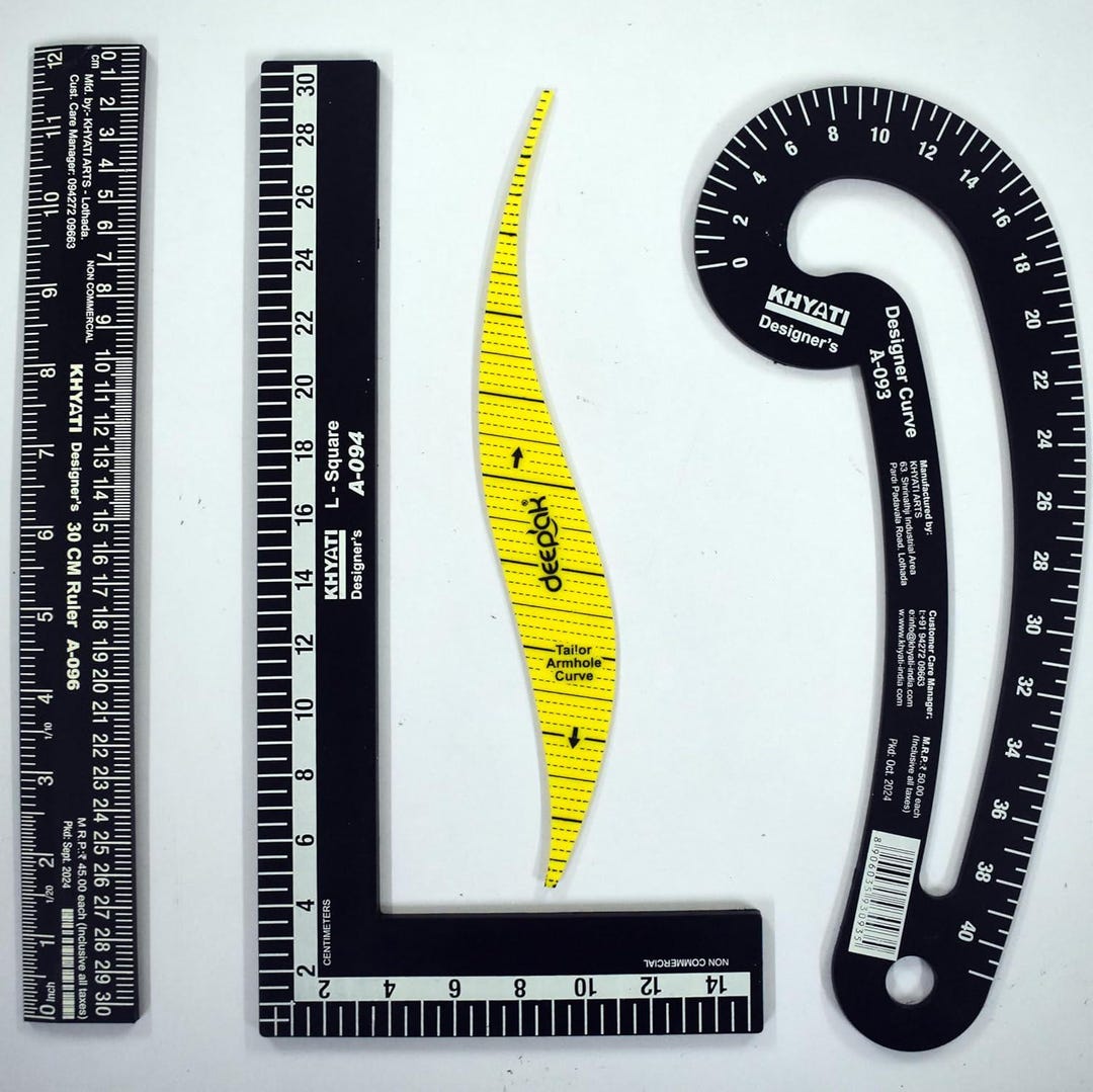 4-in-1 Tailoring Scale Set, French Curve, Ruler, L Square - Etsy