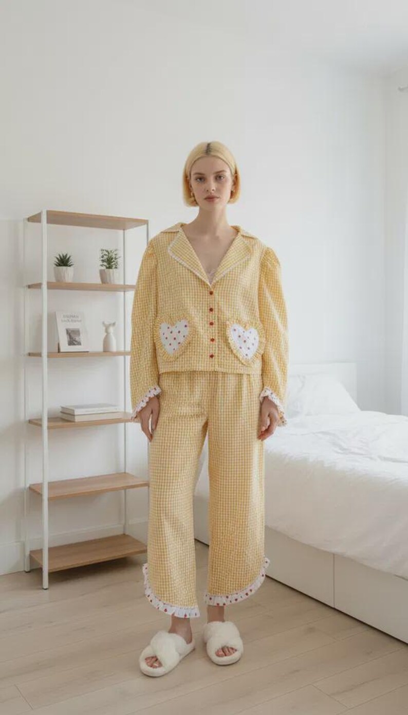 Women’s Pajama Sewing Pattern PDF | Heart Pocket Pajamas | Long Sleeve ...