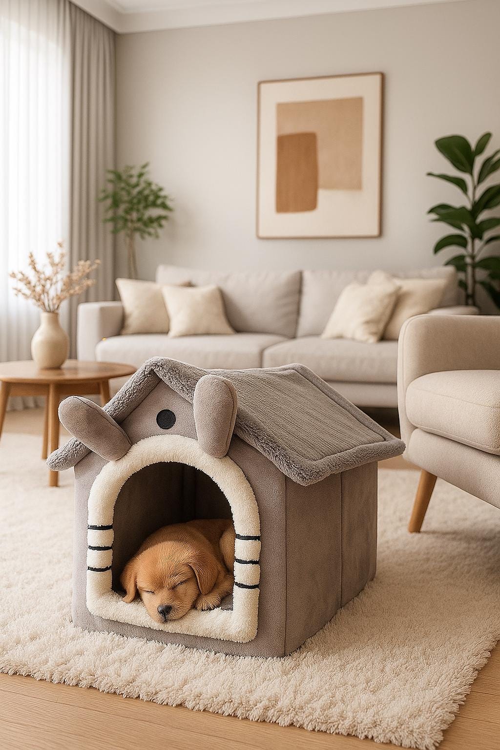 Foldable Pet House Cozy Cat Hut | Soft Dog Bed Shelter | Portable Warm ...