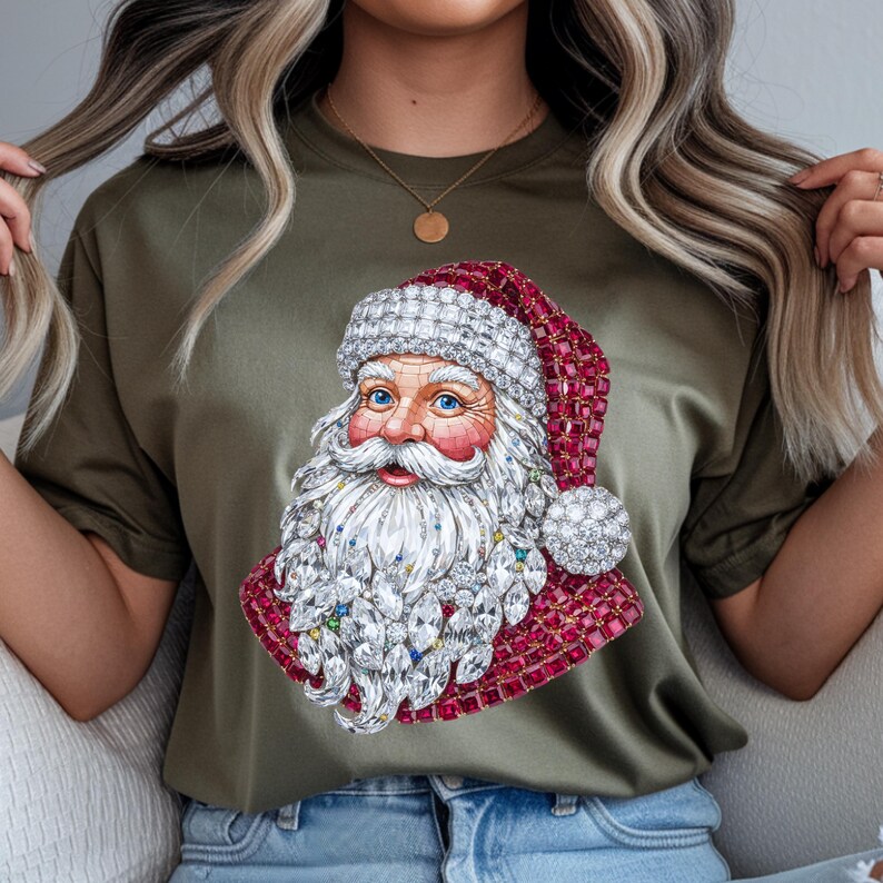 Gemstone Santa Claus PNG, Crystal Christmas Clipart, Diamond Mosaic ...
